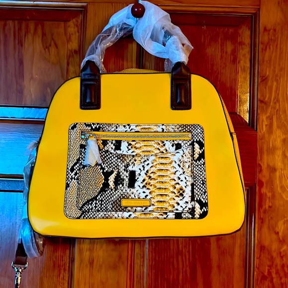 Vera Bradley | Bags | New Vera Bradley Bowler Satchel Maize With Python ...